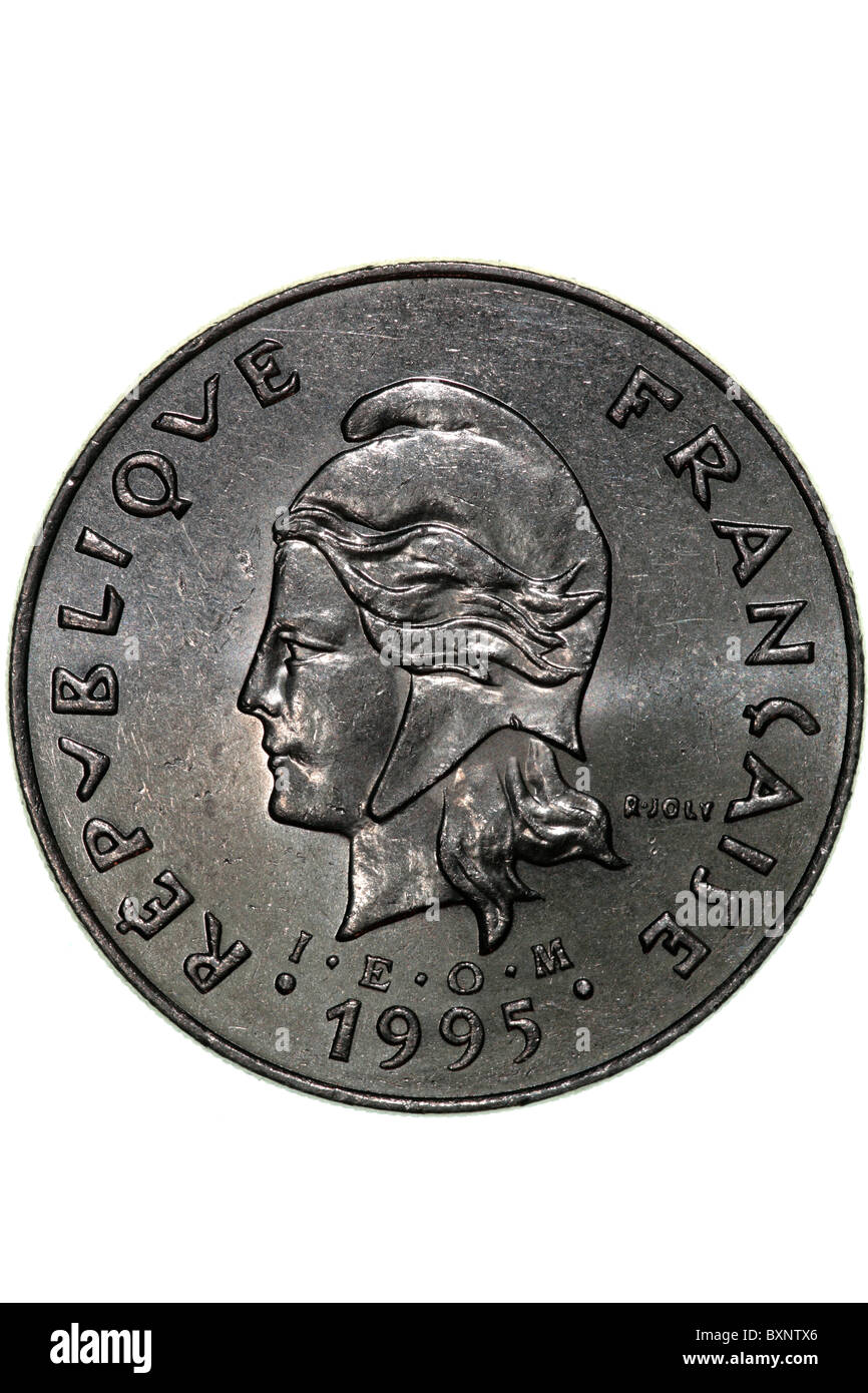French Polynesia - coin Stock Photo - Alamy