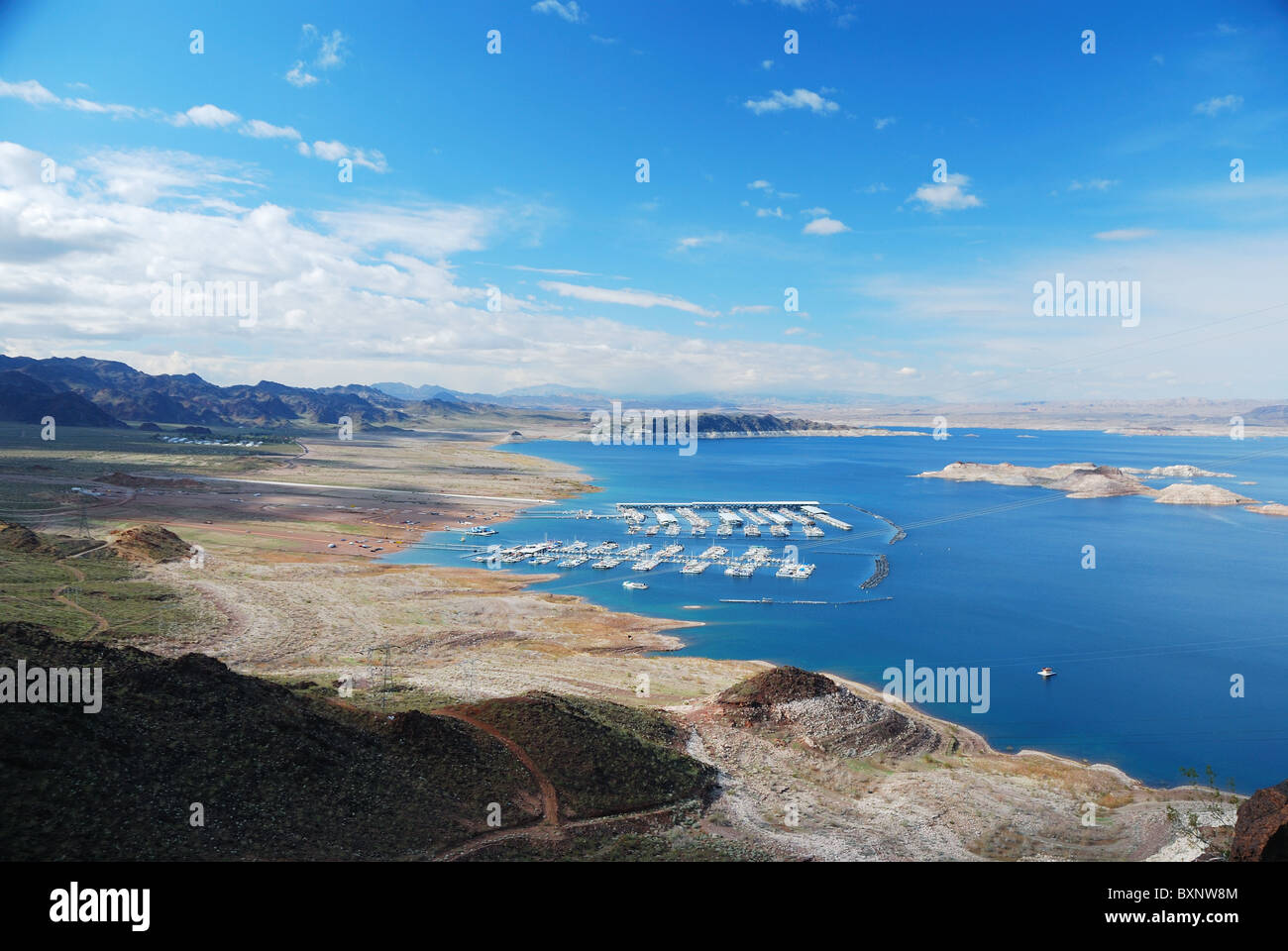 Lake mead panorama on Colorado River. Lake mead is the largest ...