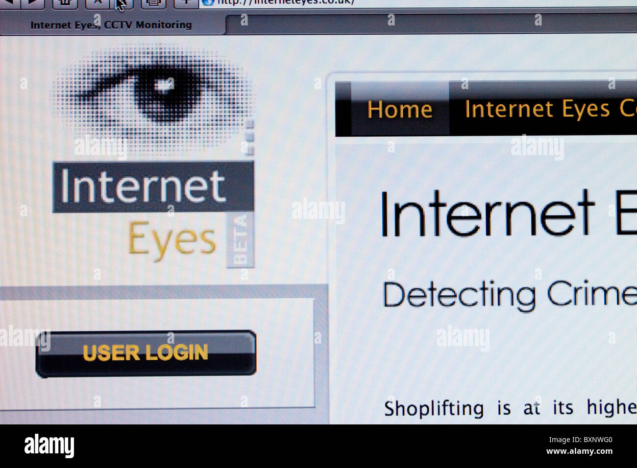 Screenshot of Internet Eyes website Stock Photo - Alamy