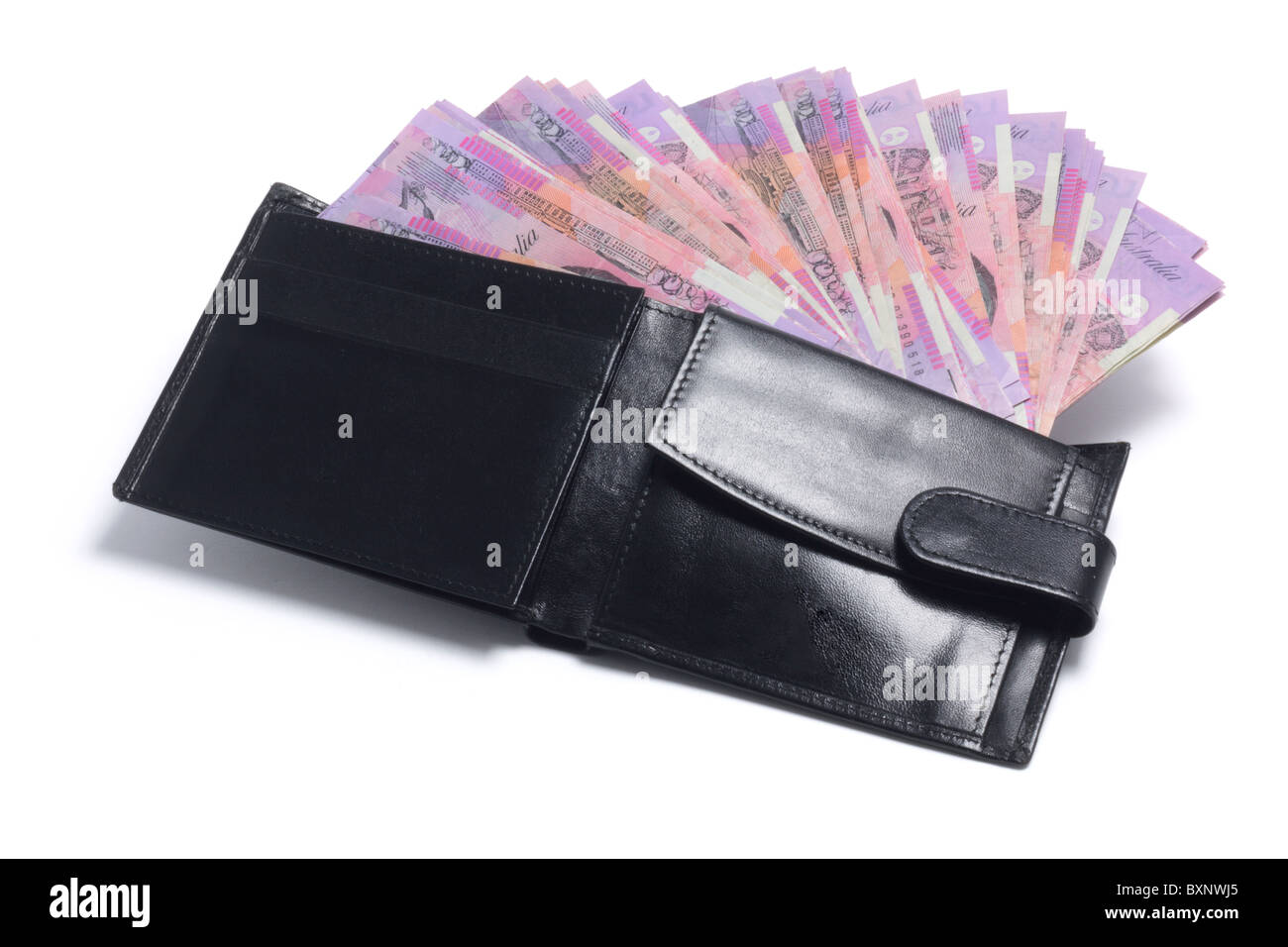 Wallet with Bank Notes Stock Photo - Alamy