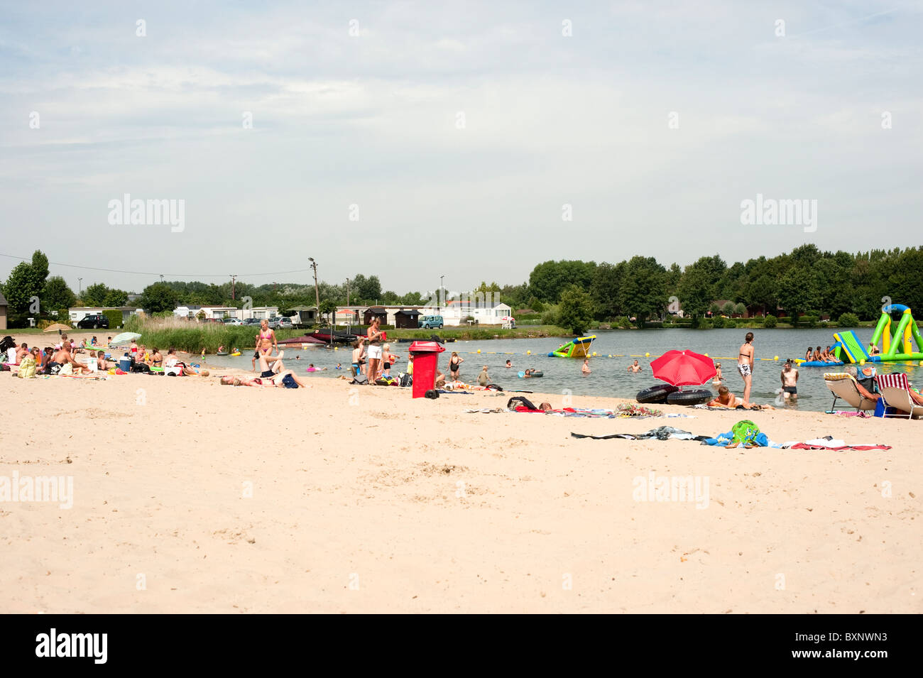 Lakeside Beach Belgium Stock Photo - Alamy
