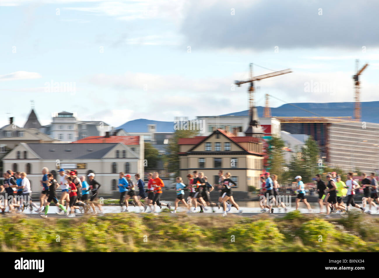 Marathon runners in Reykjavik, Iceland Stock Photo - Alamy