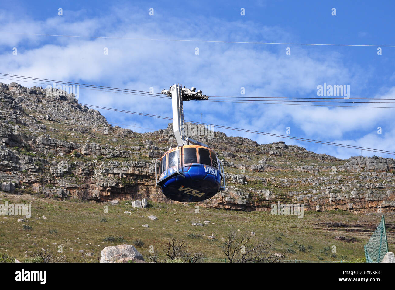 Table Mountain and the cable car, Cape Town, South Africa Stock Photo ...