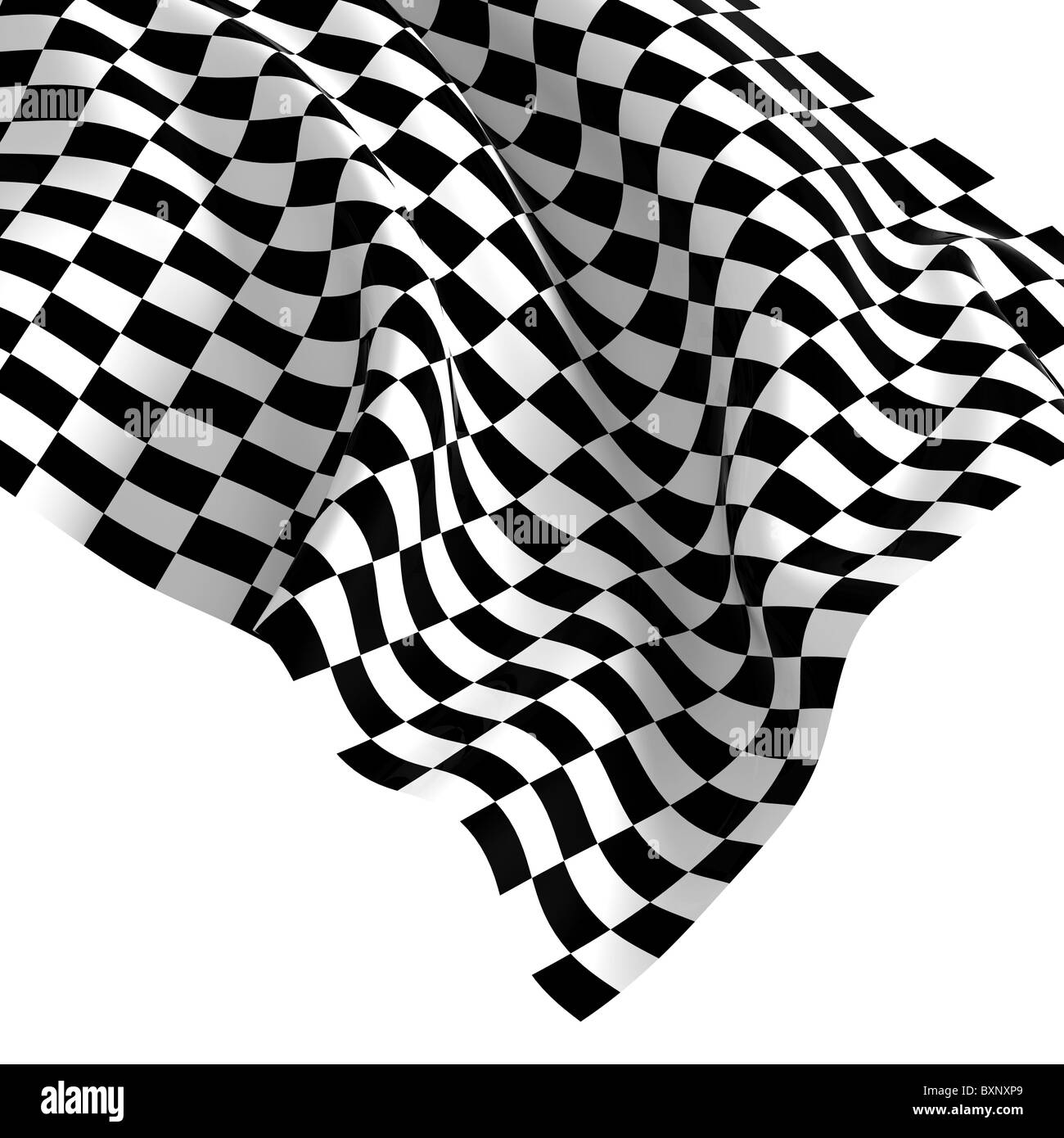 fine 3d image of classic checked start flag Stock Photo - Alamy