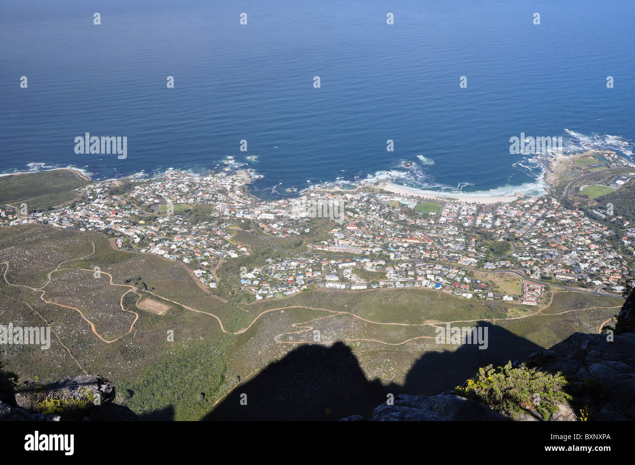Camps Bay, view from Table Mountain, Cape Town, South Africa Stock ...