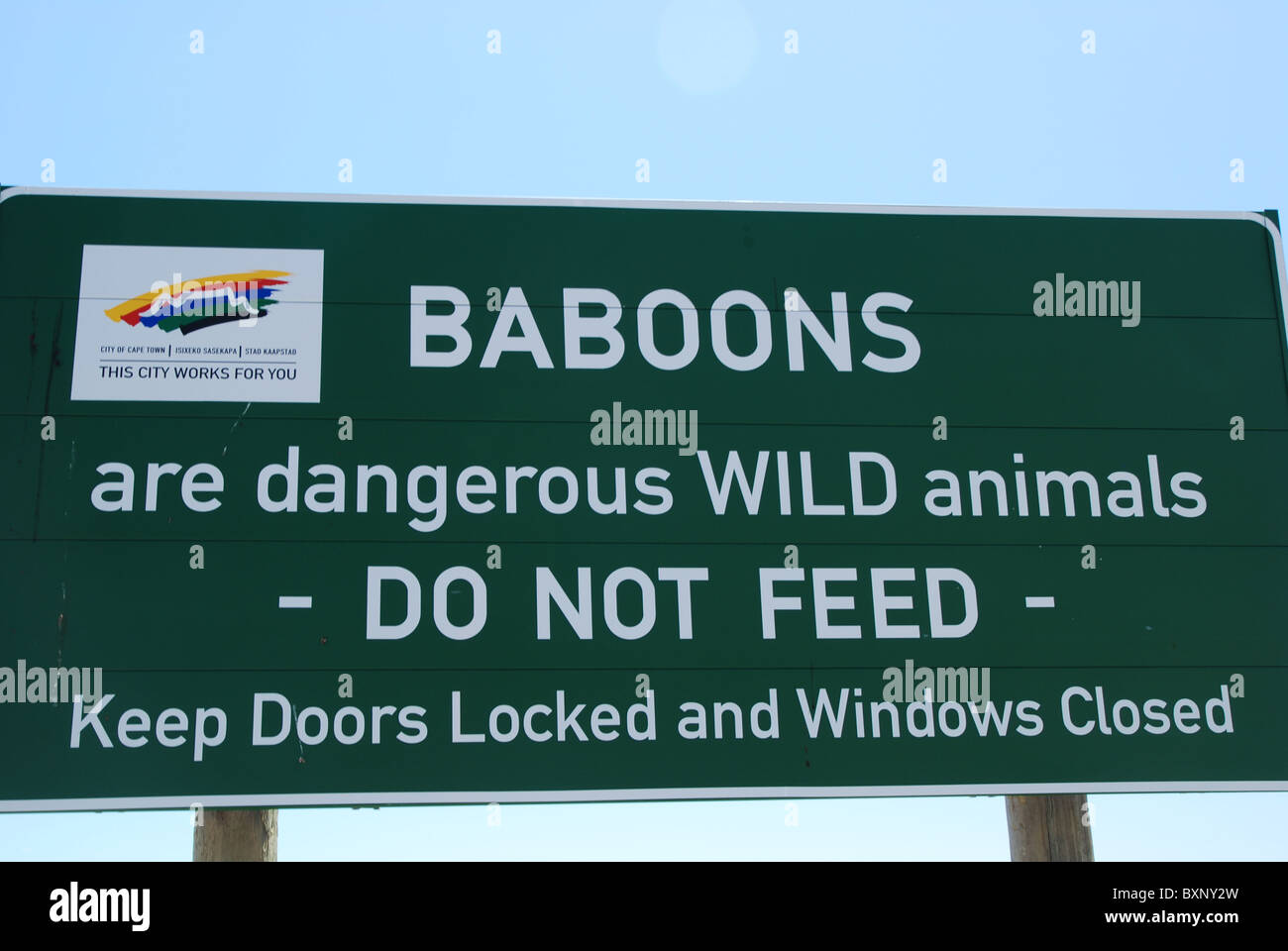 Danger sign - watch out for animals! Stock Photo - Alamy