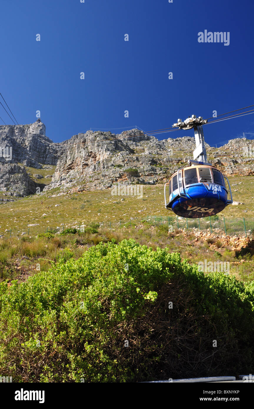 Table Mountain and the cable car, Cape Town, South Africa Stock Photo ...