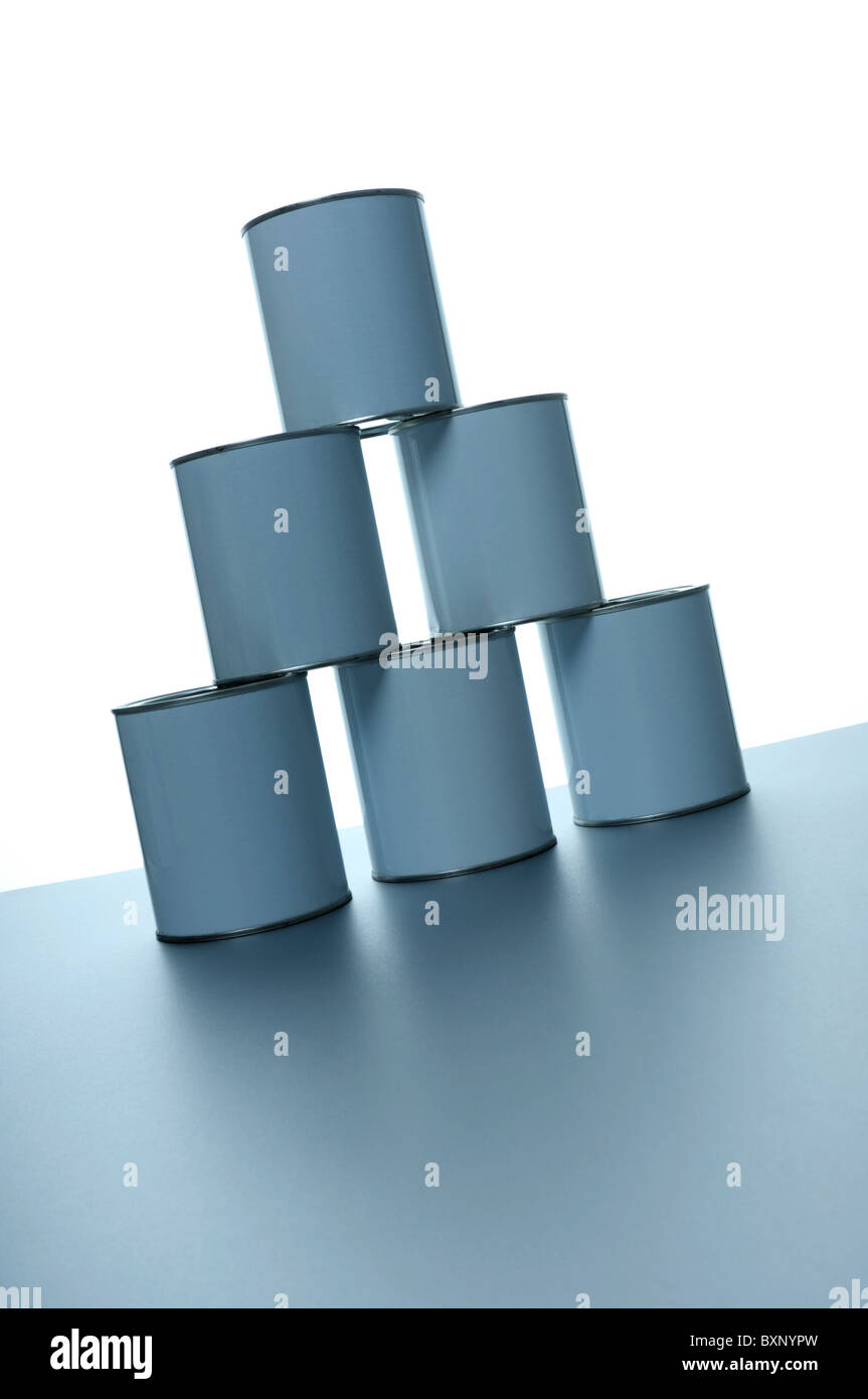 Stack of 6 paint tins Stock Photo - Alamy