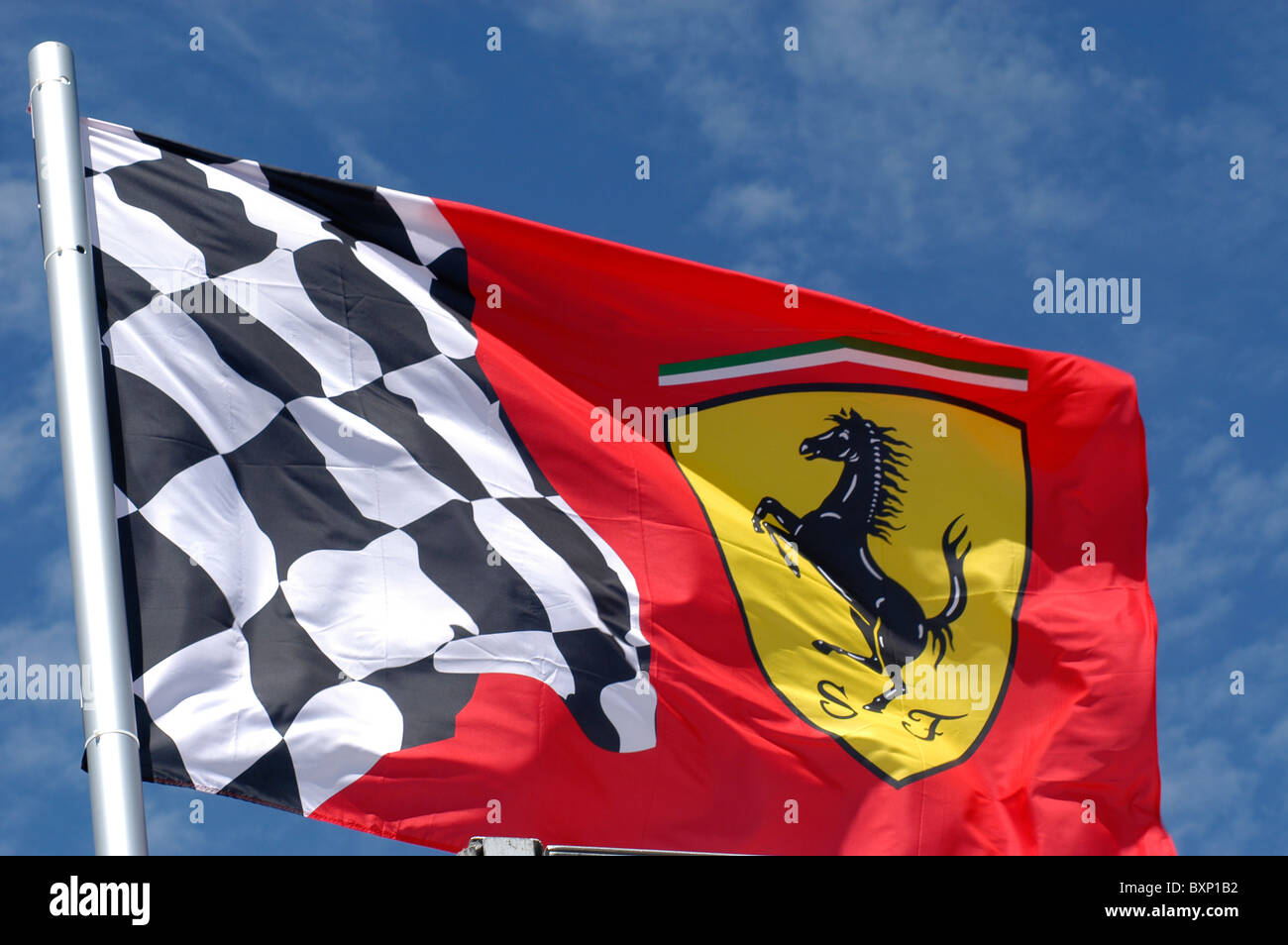 Ferrari Flag Silverstone Circuit Buckinghamshire England uk Stock Photo ...