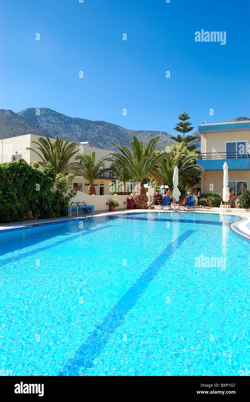 Swimming pool at the luxury villa, Crete, Greece Stock Photo - Alamy
