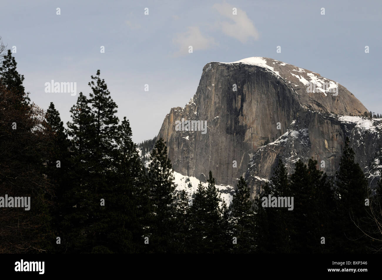 Half dome granite crest rock formation Yosemite valley national park ...