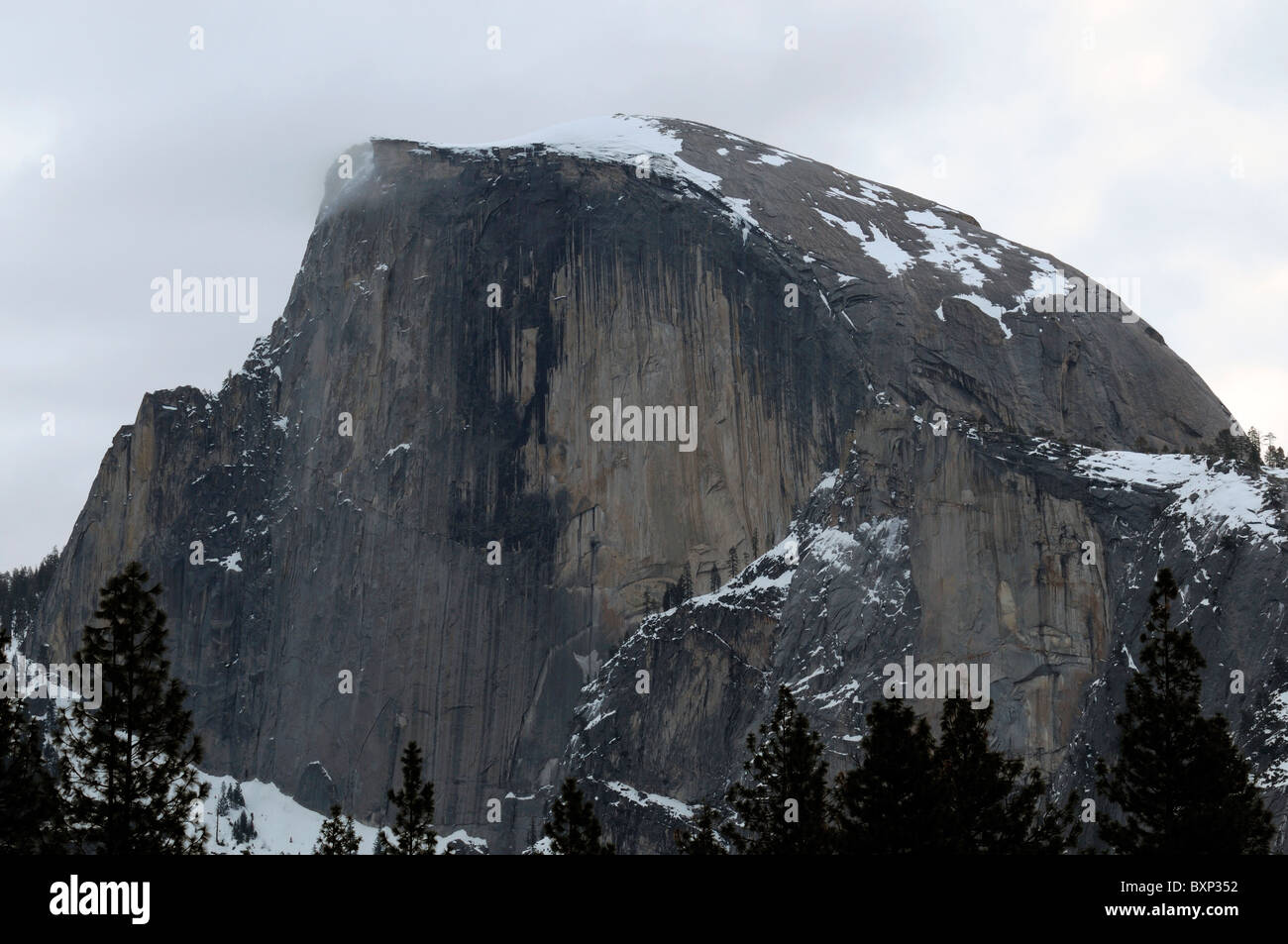 Half dome granite crest rock formation Yosemite valley national park ...