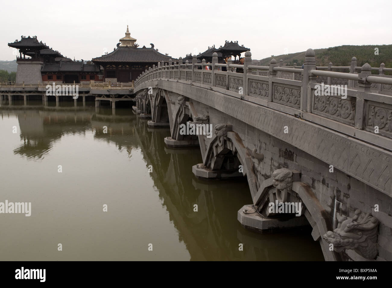 Bridge to entrance, Yungang Grotto, Cloud Ridge Cave, Buddhist stone ...