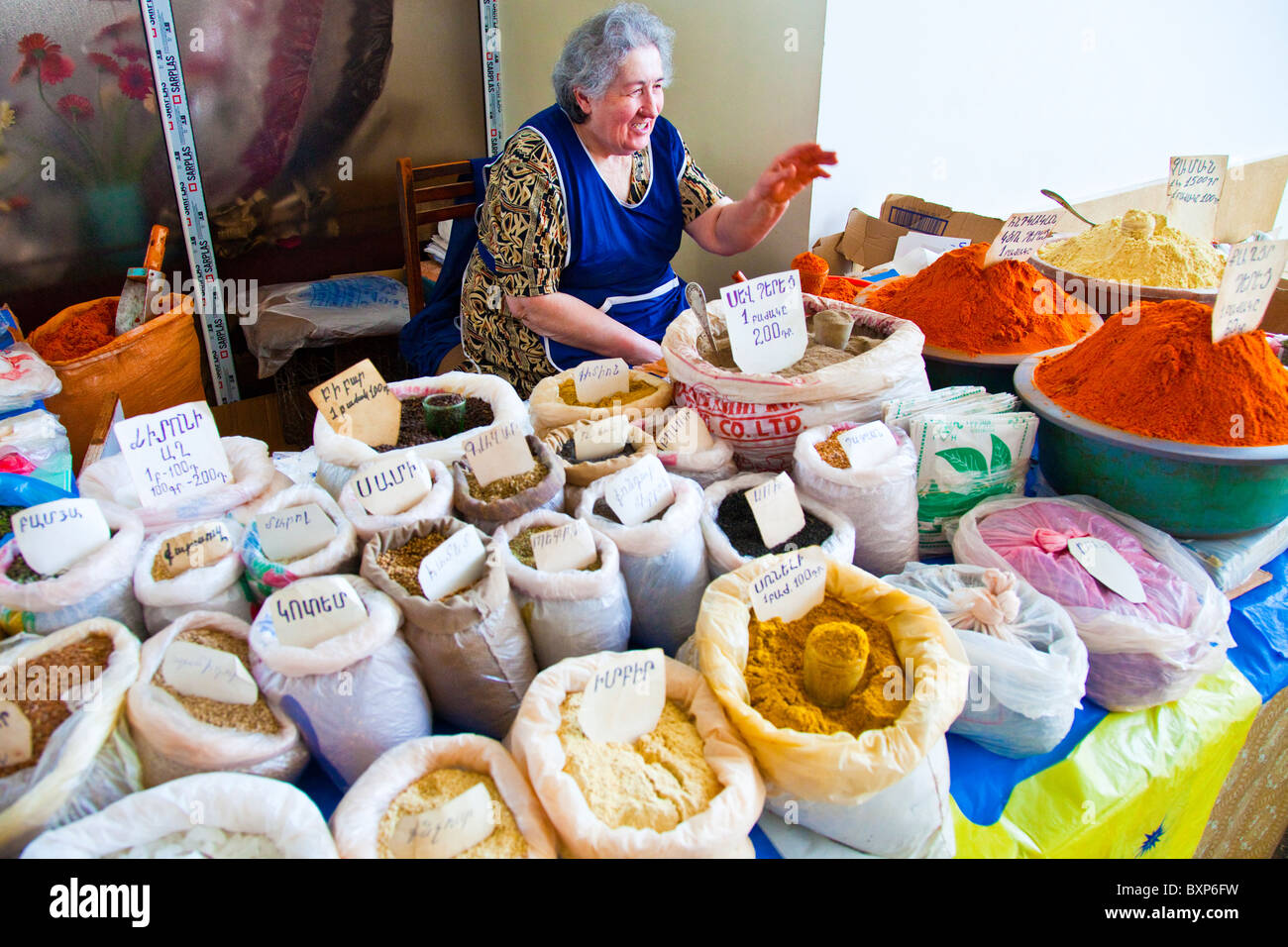 Spices in a Food Market or Shuka in Vanadzor Armenia Stock Photo - Alamy