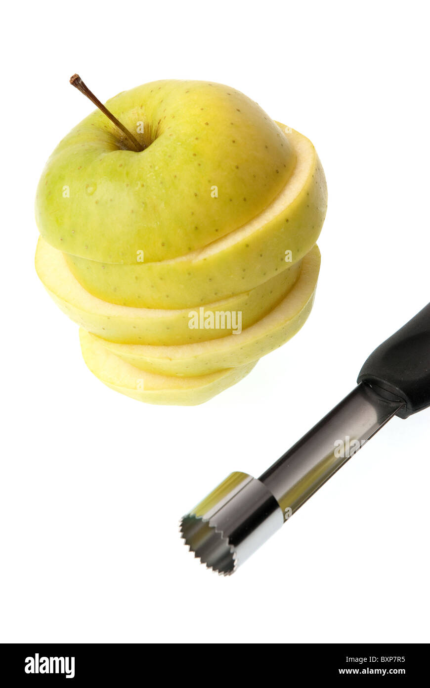Sliced apple isolated on white background Stock Photo - Alamy