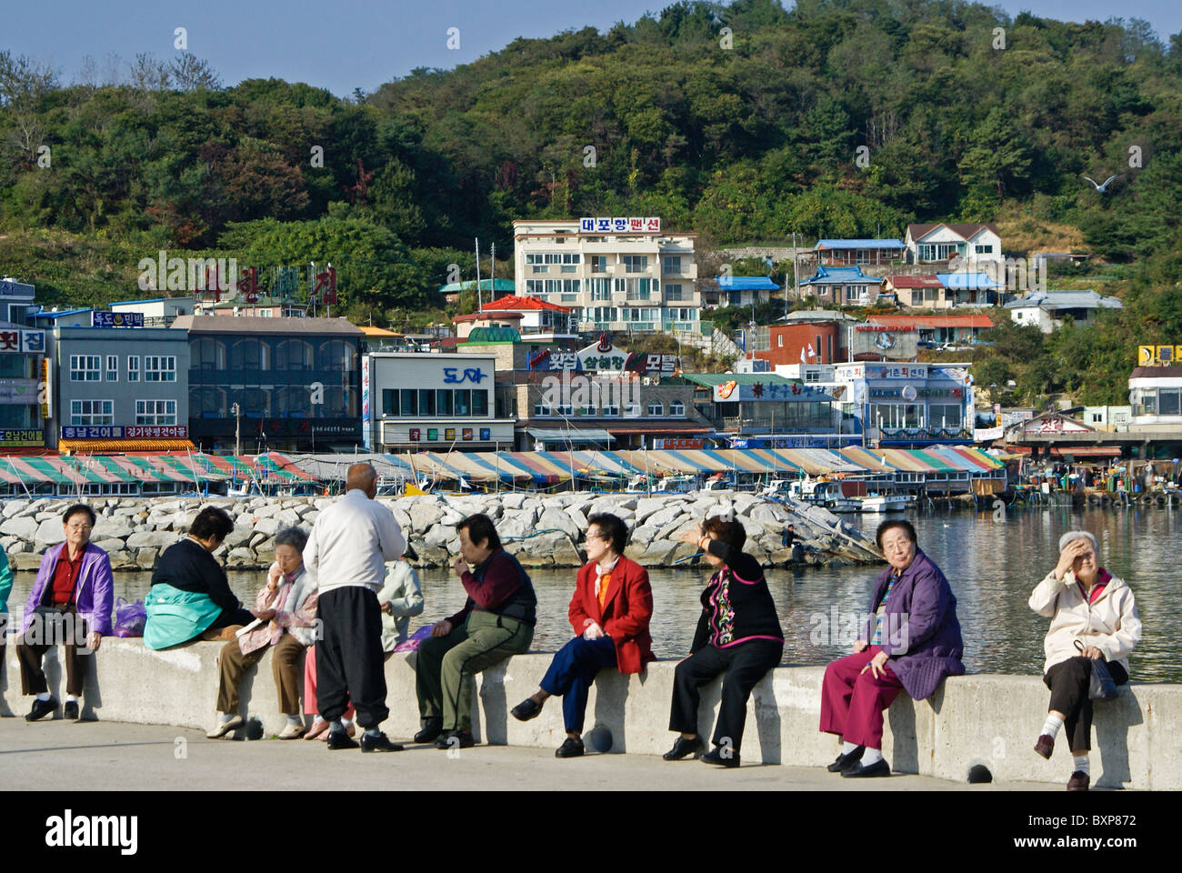 Local people at Sokcho harbor and fish market, South Korea Stock Photo ...