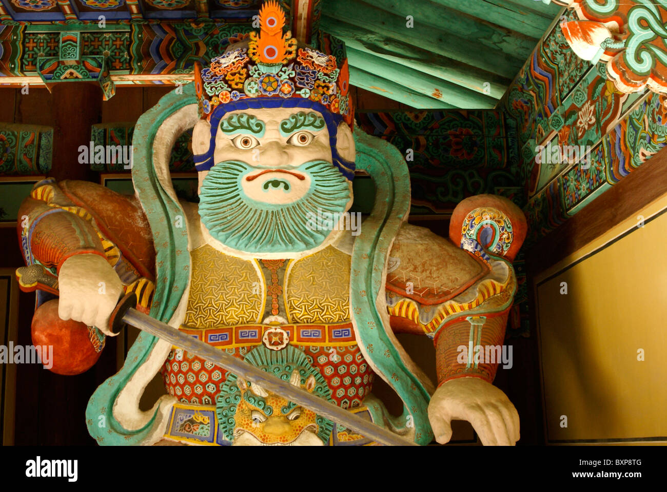 Temple guardian at Girimsa Buddhist temple, South Korea Stock Photo - Alamy