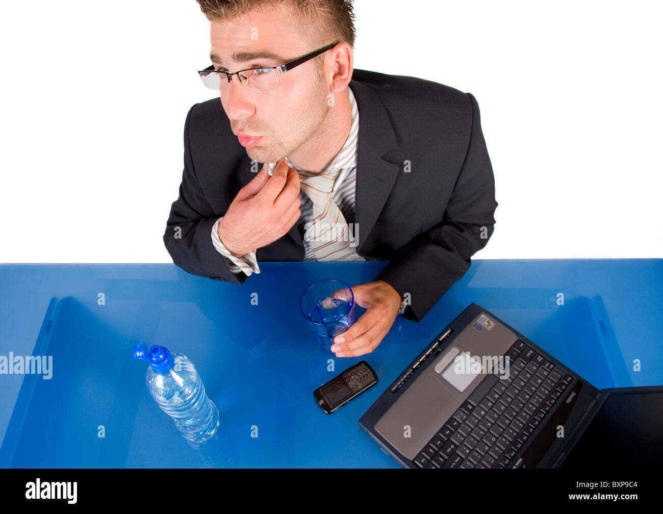 Businessman working on finances hi-res stock photography and images - Alamy