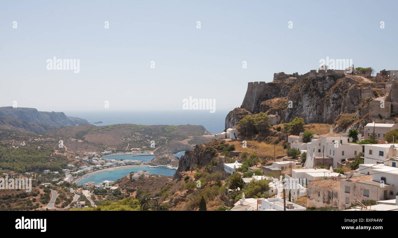 Tha Kapsali bay and the castle of Kithira island, Greece Stock Photo ...