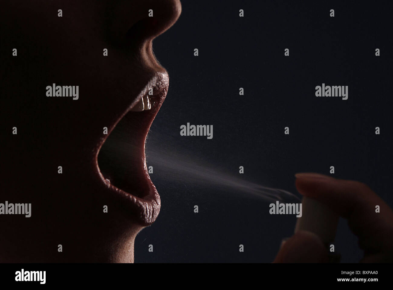 Mouth spray hi-res stock photography and images - Alamy