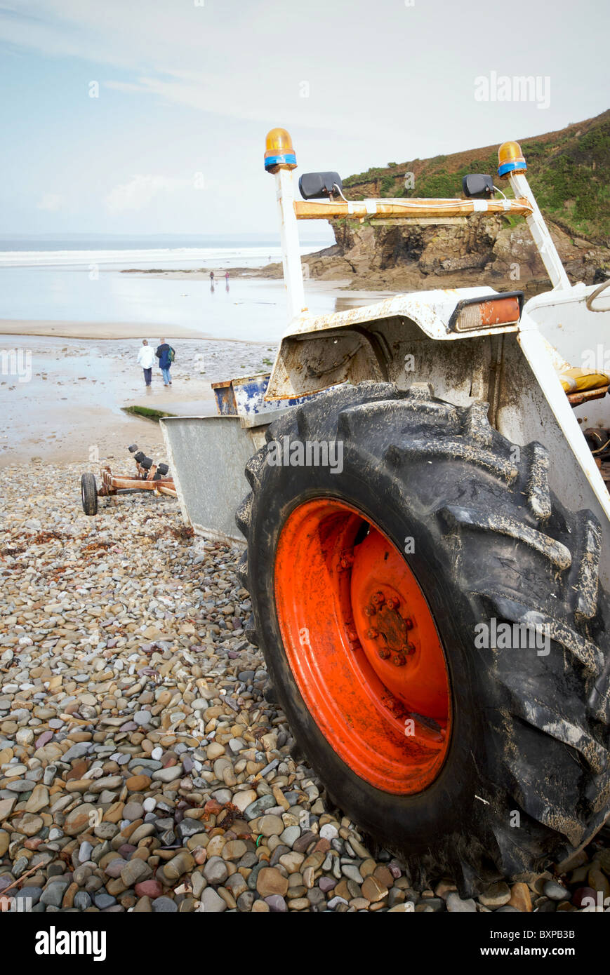 Little Haven Pembrokeshire Wales UK Harbour Bay Tractor Boat Launcher ...