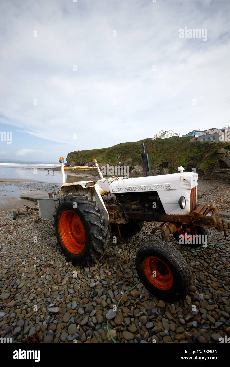 Little Haven Pembrokeshire Wales UK Harbour Bay Tractor Boat Launcher ...