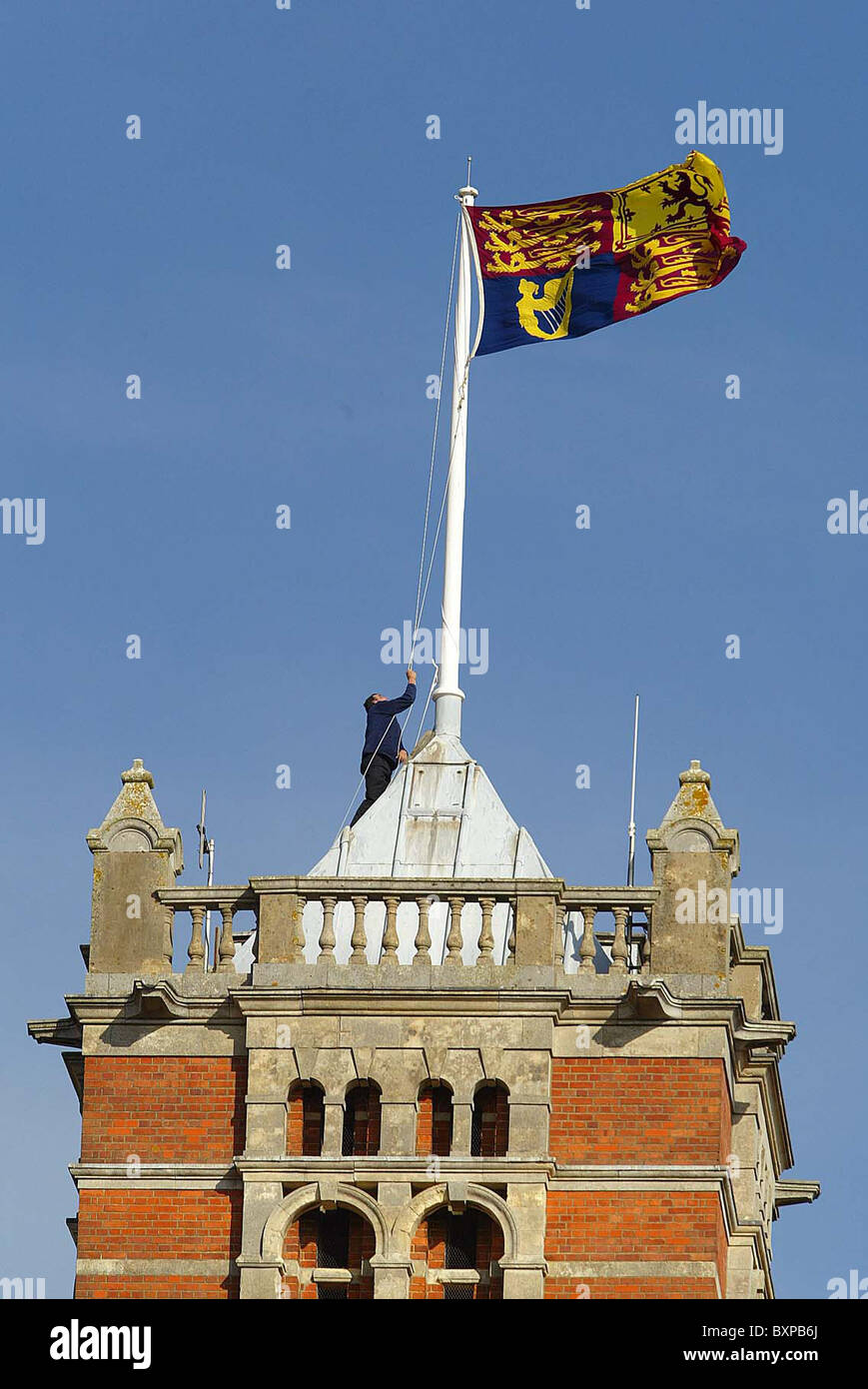 The Royal Standard of the United Kingdom is raised before the arrival ...