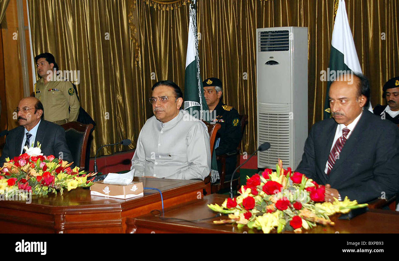President, Asif Ali Zardari addresses Peoples Party (PPP) provincial ...