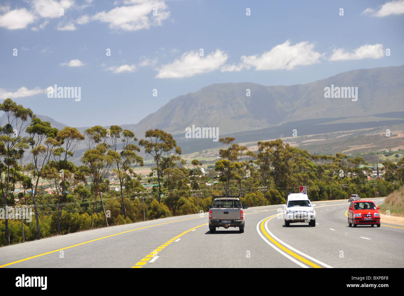 Beautiful highways in gorgeous nature a summer day in South Africa ...