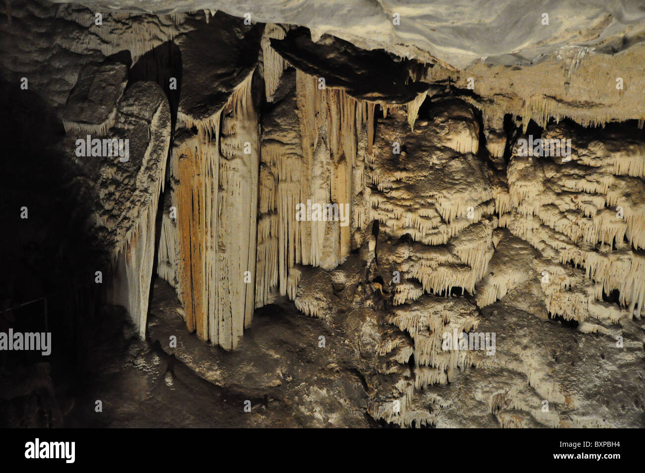 Dripstone formations in Cango Caves, Oudtshoorn, South Africa Stock ...