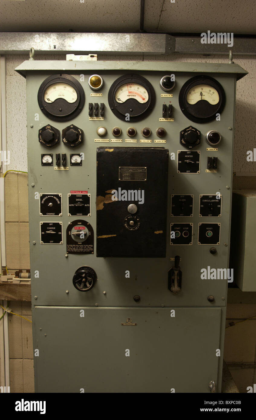 Interior of generator room in Civil Defence Nuclear Bunker at Ullenwood ...