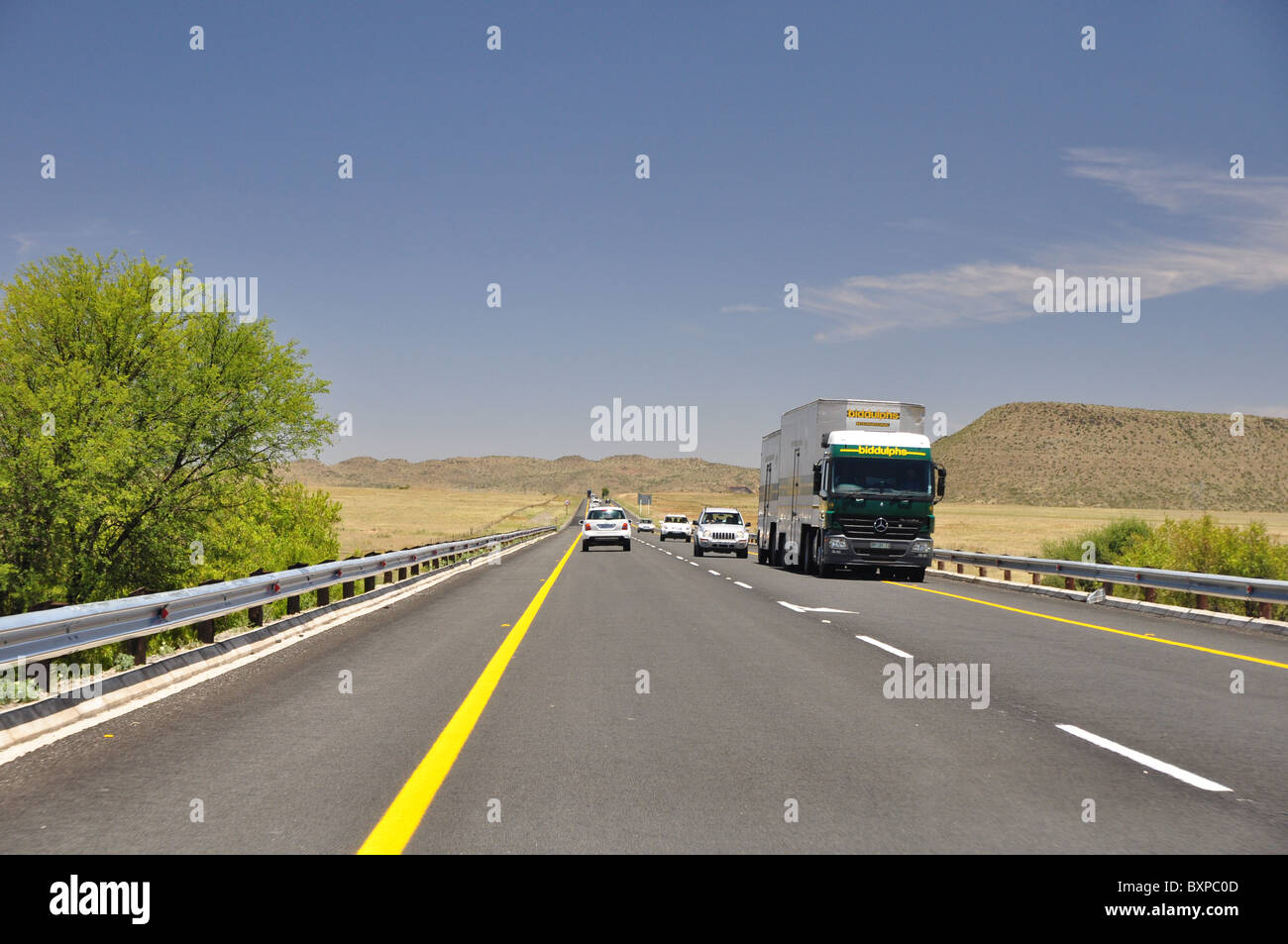 Straight Road, Highway, Cars, Free State, South Africa Stock Photo - Alamy