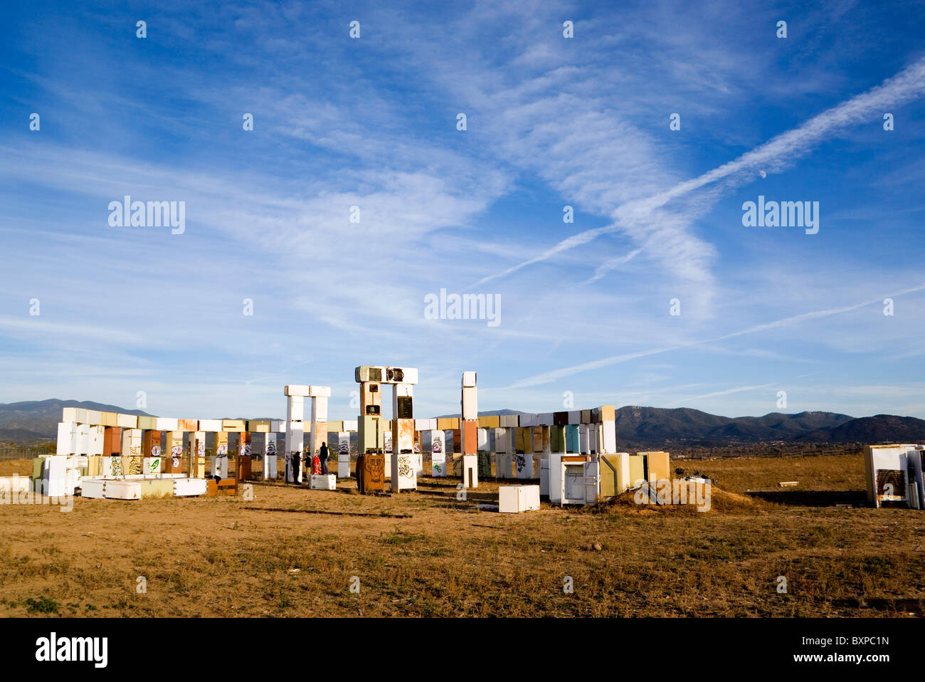 USA New Mexico Santa Fe Stonefridge a life sized replica of Stonehenge ...