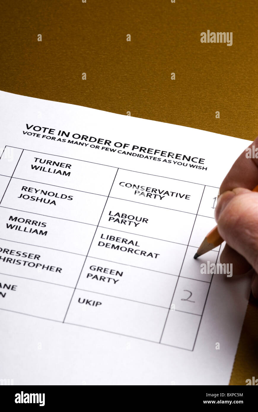 Voting sheet hi-res stock photography and images - Alamy