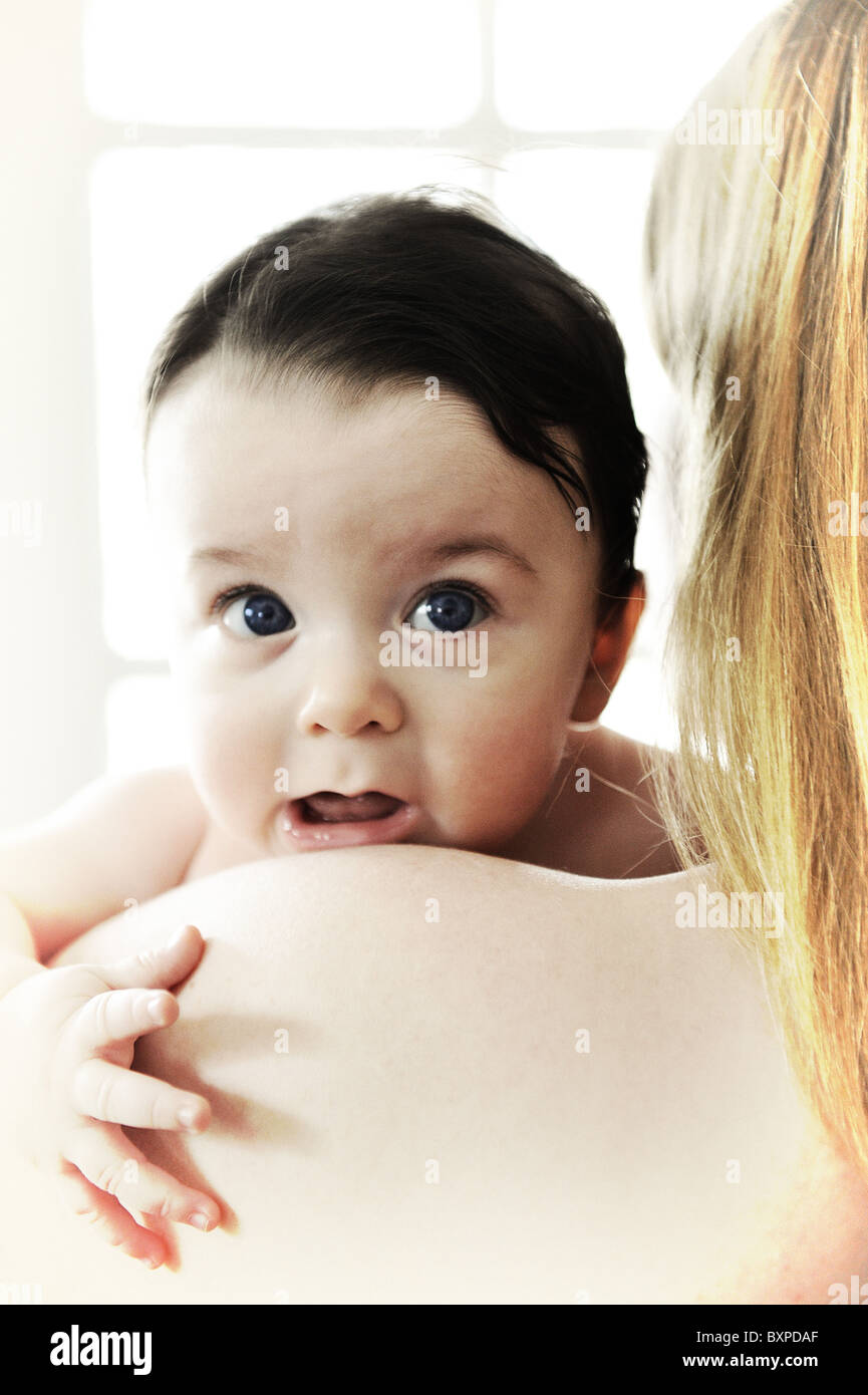 Baby boy face big brown hi-res stock photography and images - Alamy