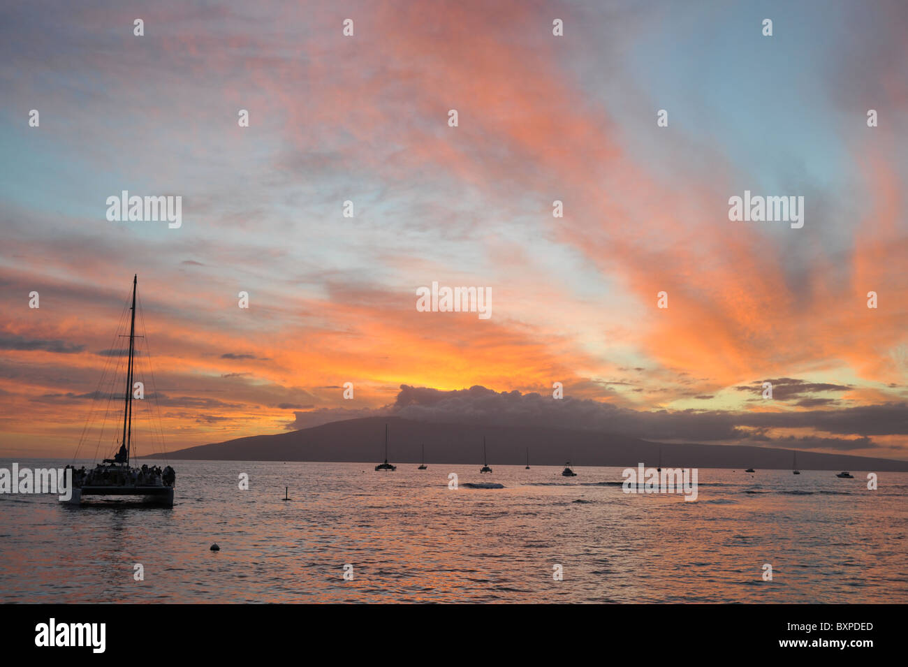 Ocean at sunset Stock Photo - Alamy