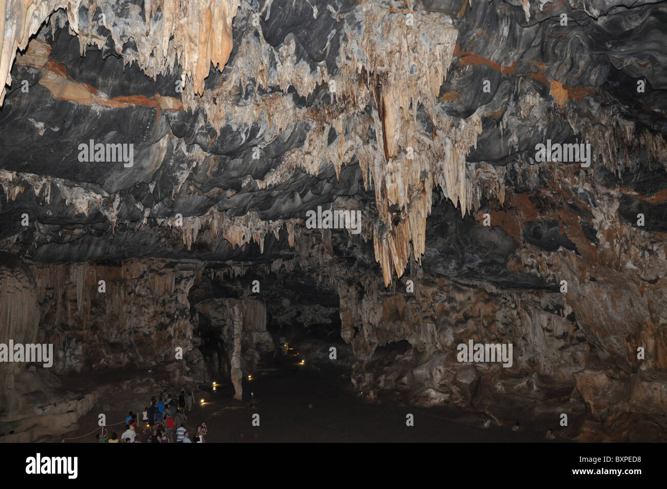 Dripstone formations in Cango Caves, Oudtshoorn, South Africa Stock ...
