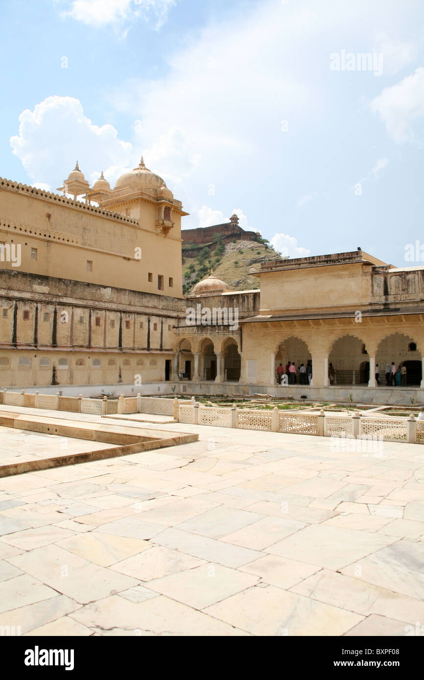 Inner courtyard at the Amber Fort near Jaipur, Rajasthan in India Stock ...