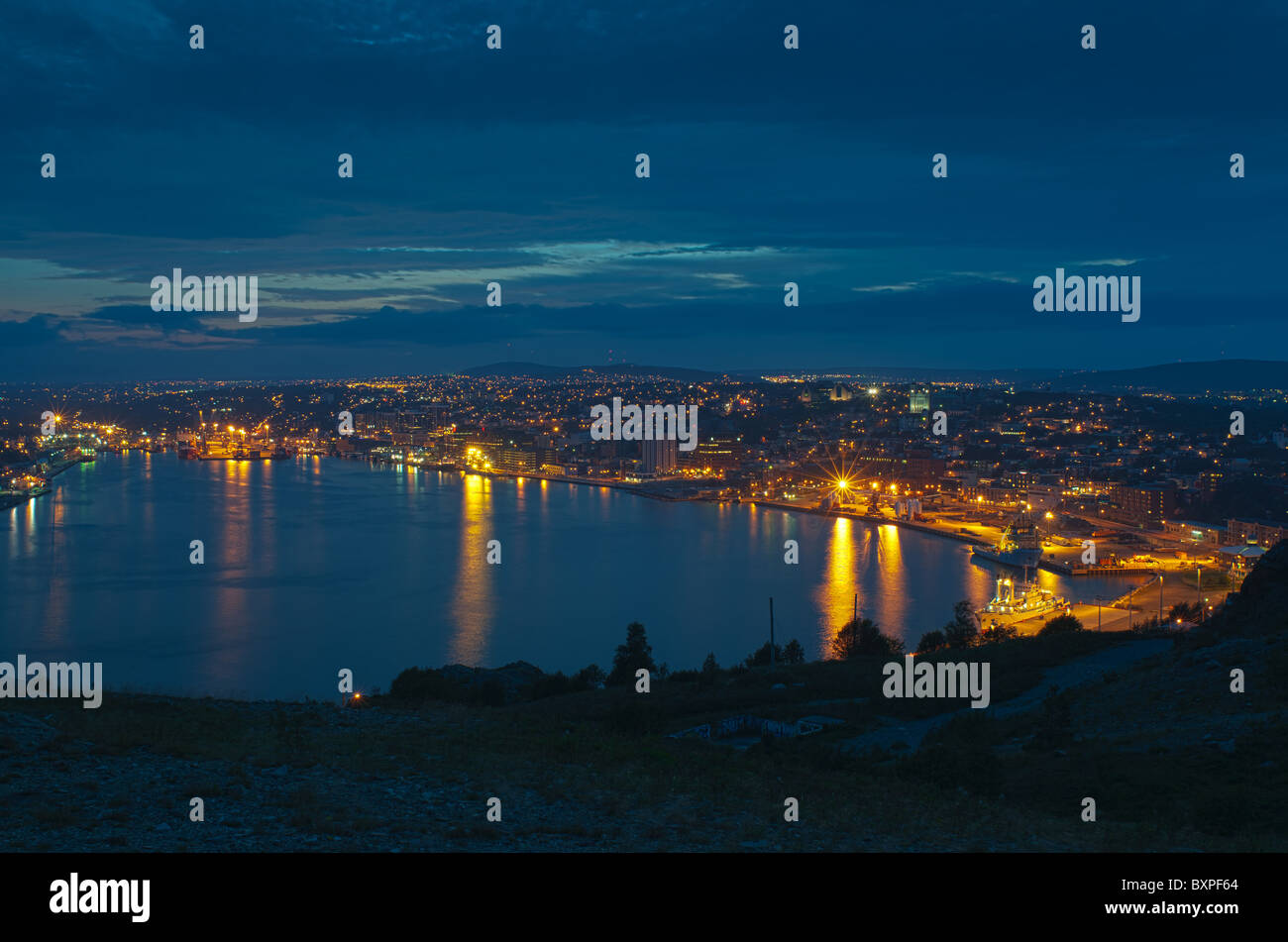 St John's Newfoundland At Night Stock Photo - Alamy