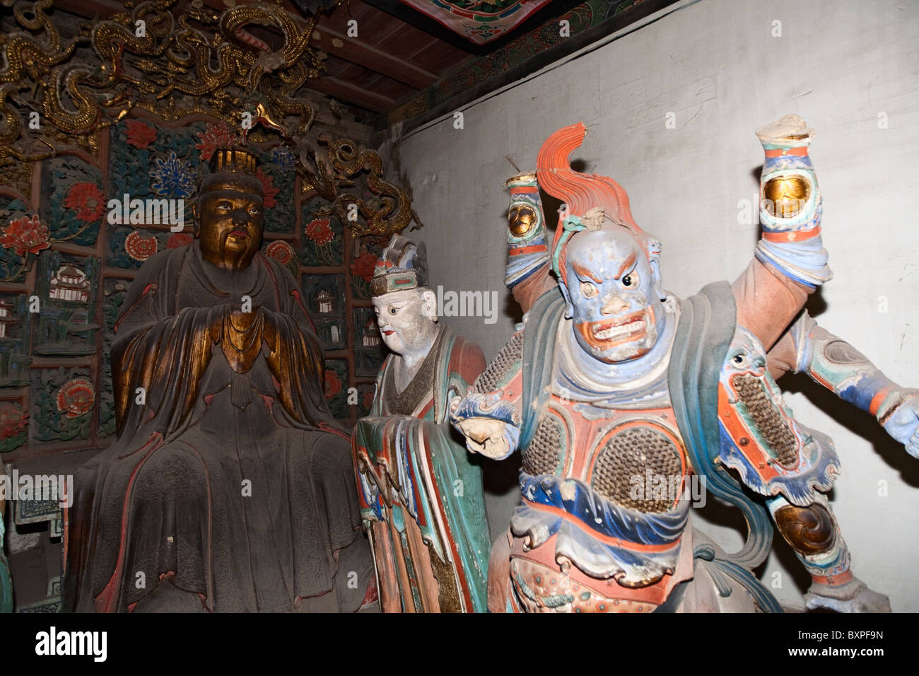Buddha + Dharma / Guardian. Hanging monastery, Xuankong temple, Datong ...