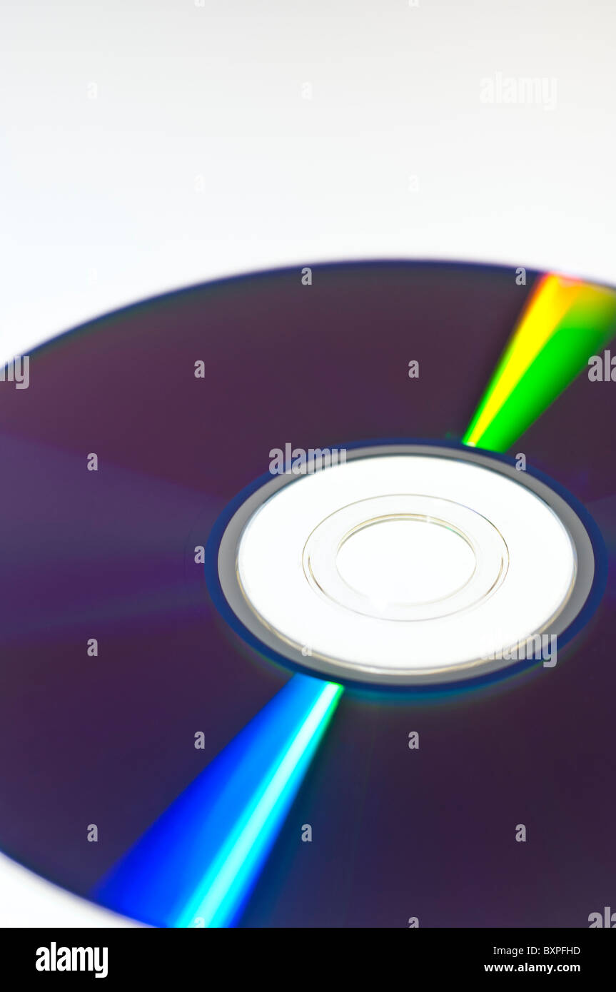 CD or DVD diffracting light as coloured bands Stock Photo - Alamy