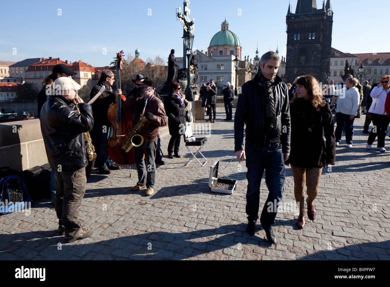 Charles Bridge Prague Czech Republic tourists Stock Photo - Alamy