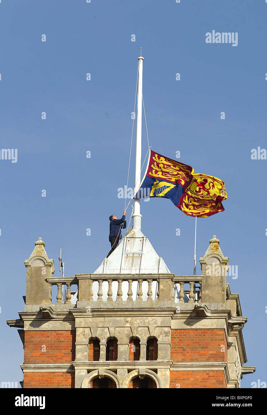 The Royal Standard of the United Kingdom is raised before the arrival ...