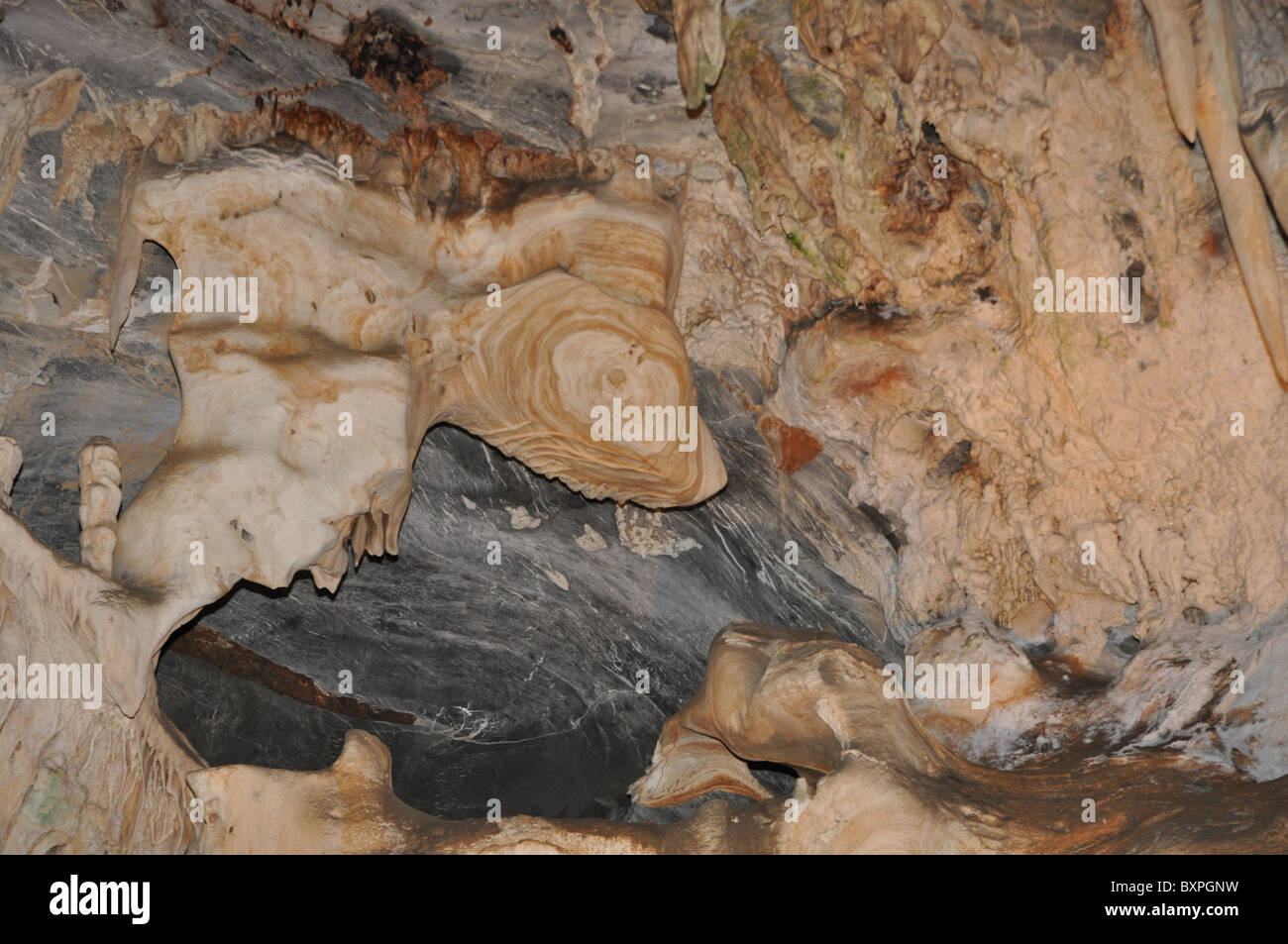 Dripstone formations in Cango Caves, Oudtshoorn, South Africa Stock ...