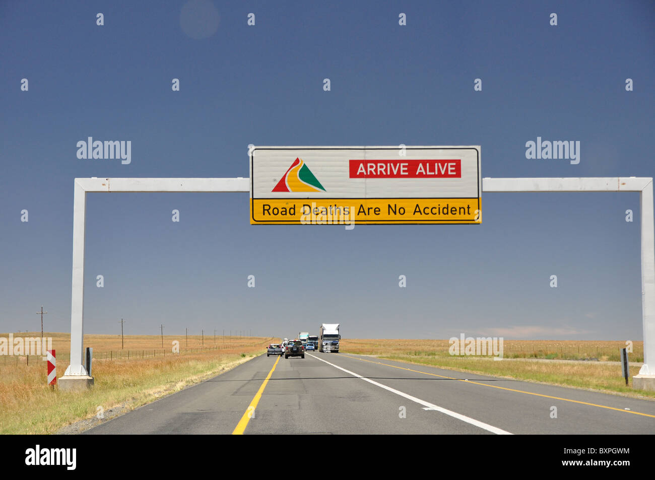 Road Sign, Arrive Alive, South Africa Stock Photo - Alamy