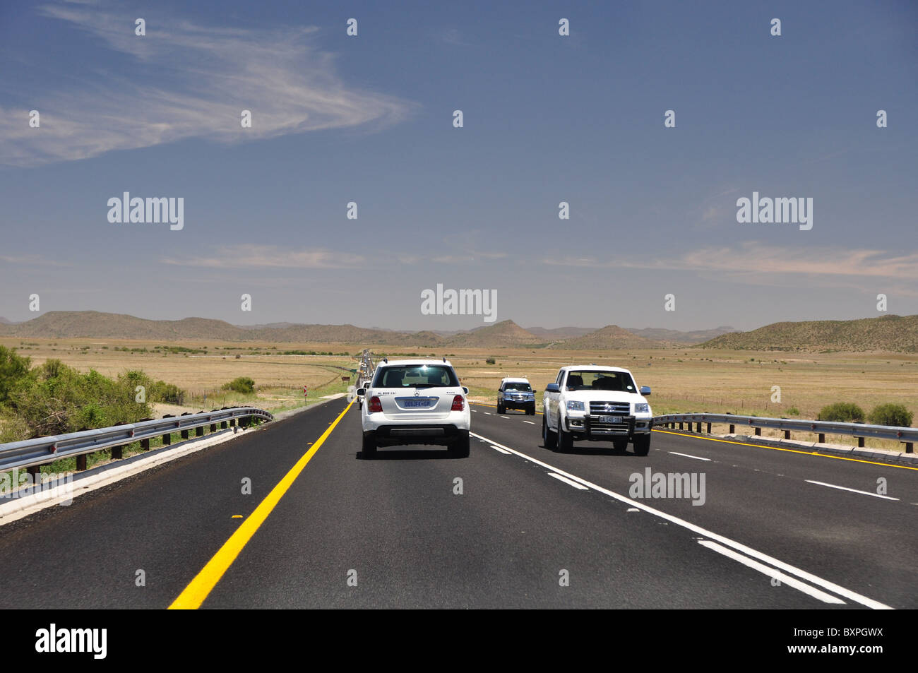 Straight Road, Highway, Cars, Free State, South Africa Stock Photo - Alamy