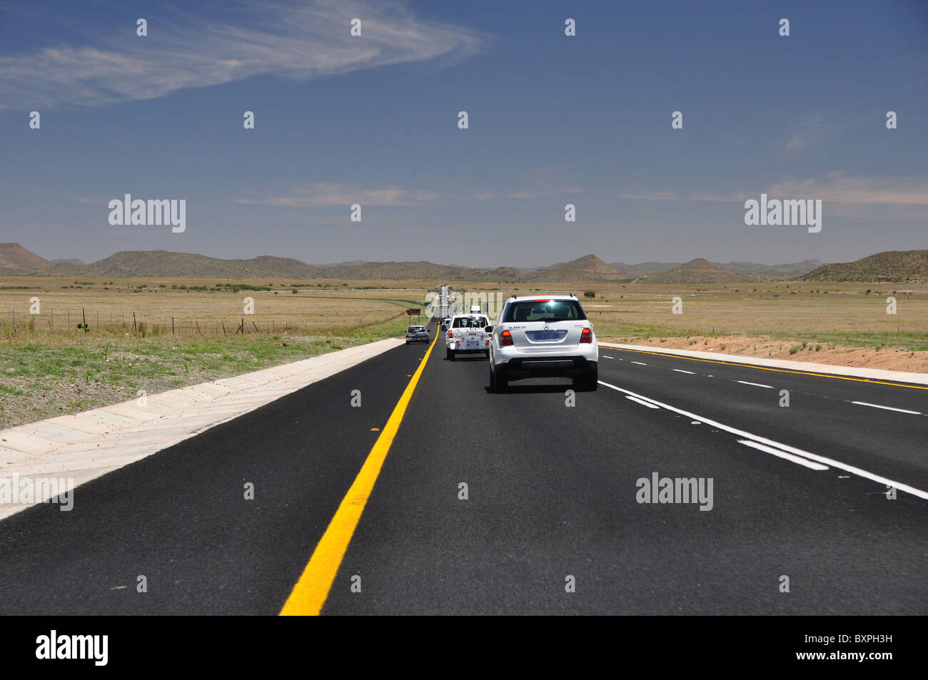 Straight Road, Highway, Cars, Free State, South Africa Stock Photo - Alamy