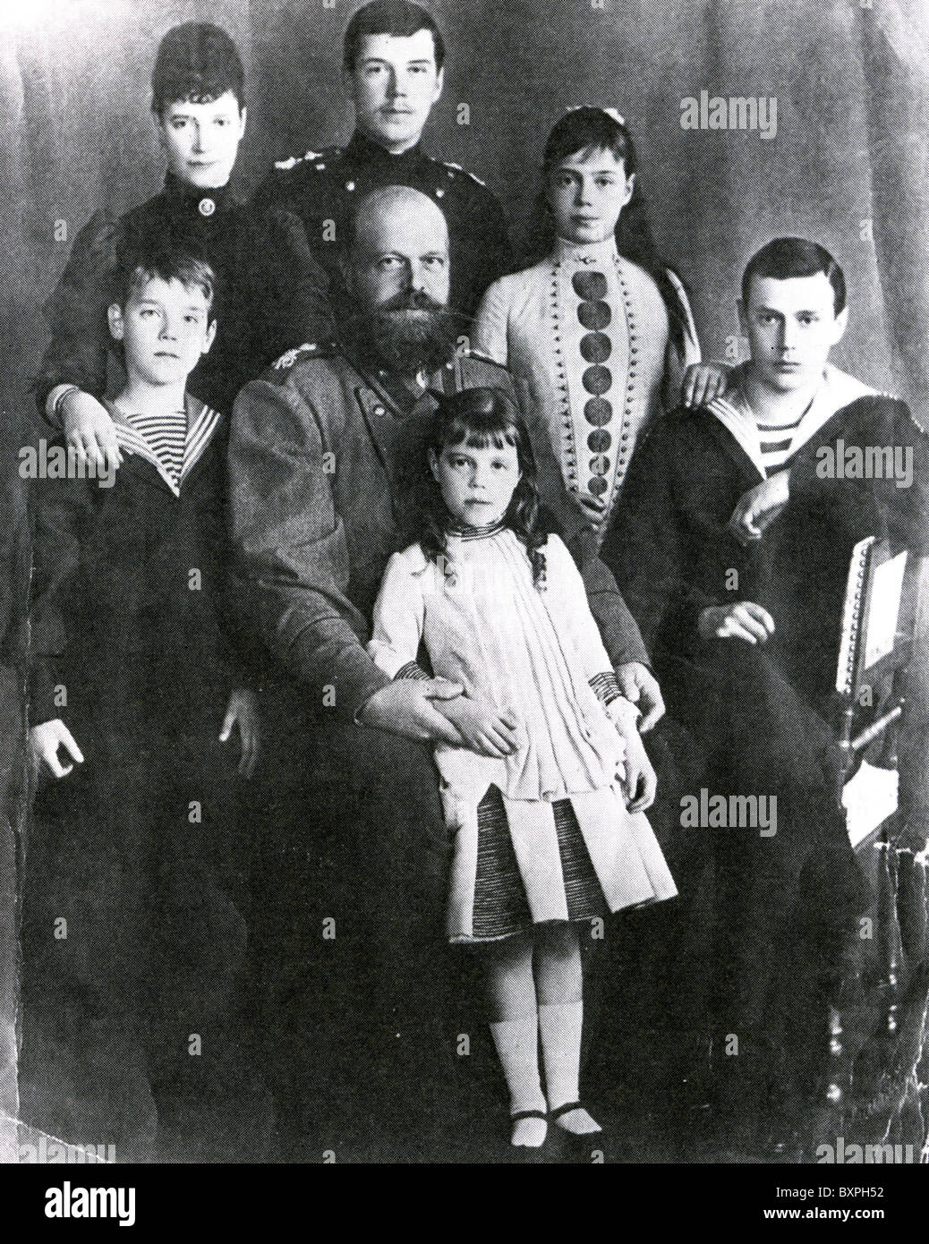 RUSSIAN TSAR ALEXANDER III (1845-1894) with wife Maria Fyodorovna and ...