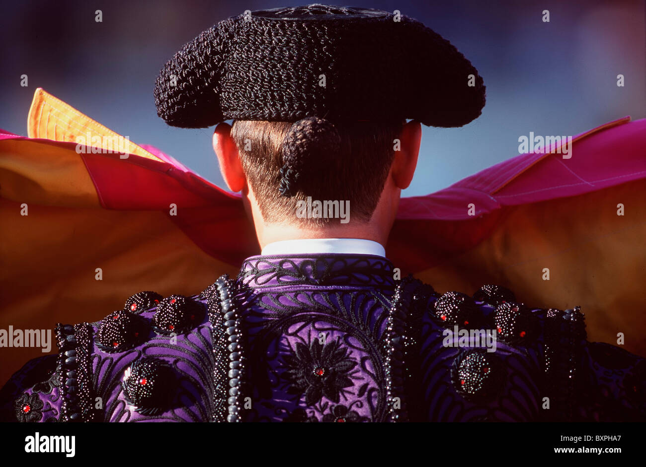Bullfighting in the arena. The colors and the lights of the fight ...