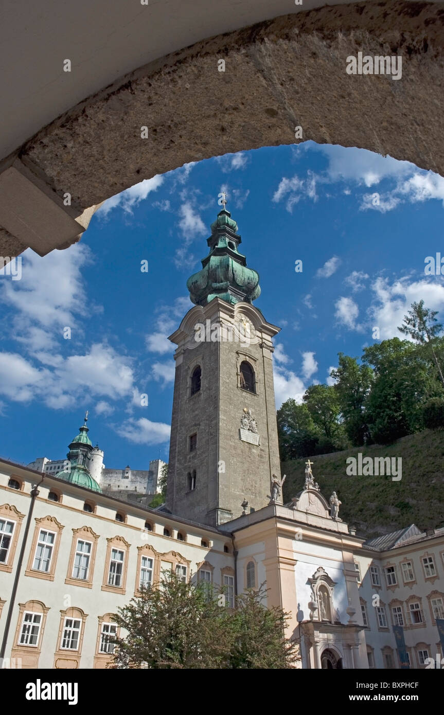 View Of Spire Through Arch In Salzburg Stock Photo - Alamy